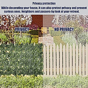 HACSYP Expandable Faux Privacy Fence Artificial Ivy Privacy Fence | Plastic Leaf Fence Panels Artificial Leaf Screen Hedge Privacy Fence Roll for Balcony Patio | Wall Landscaping Decor