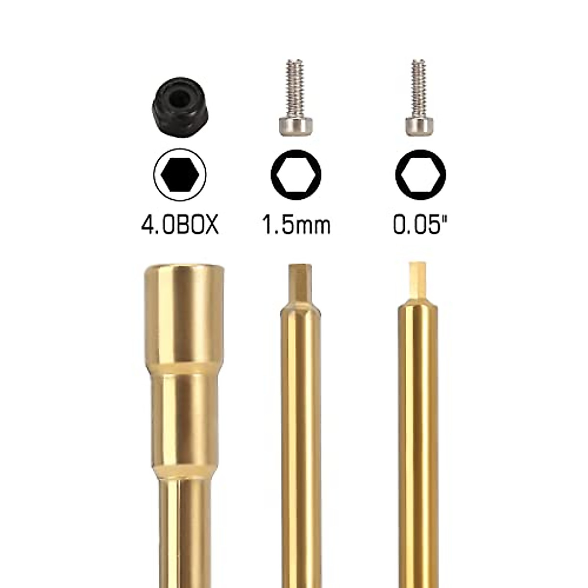 INJORA RC Car Tool Kit- Hex Screwdriver 0.05inch 1.5mm, Hex Nut Drivers 4mm, Screws Kit for Axial SCX24 C10 Deadbolt JLU Gladiator Bronco Other RC Model