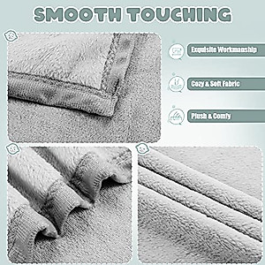 4 Pcs Daycare Cot Blanket Daycare Nap Blanket Cozy 28'' x 40'' Daycare Cot Rest Time Blankets for Kids, Toddler, Baby, Classroom, Preschool, Daycare or Nursery (Gray)