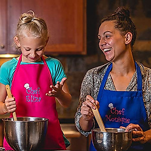 THE APRONPLACE Personalized Chef Any Name Child Apron Regular Add your own name for kids, kitchen, baking