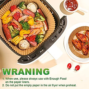 Air Fryer Disposable Paper Liners: 125Pcs 8In Parchment Paper Food Grade Baking Liner for 5-8 QT Airfryer Basket
