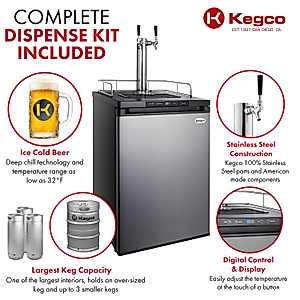 Kegco K309SS-2 24" Wide Homebrew Dual Tap Stainless Steel Digital Kegerator