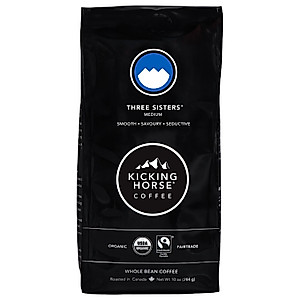 Kicking Horse Coffee Three Sisters Medium Roast Whole Bean and Ground Coffee Bundle (10 oz)