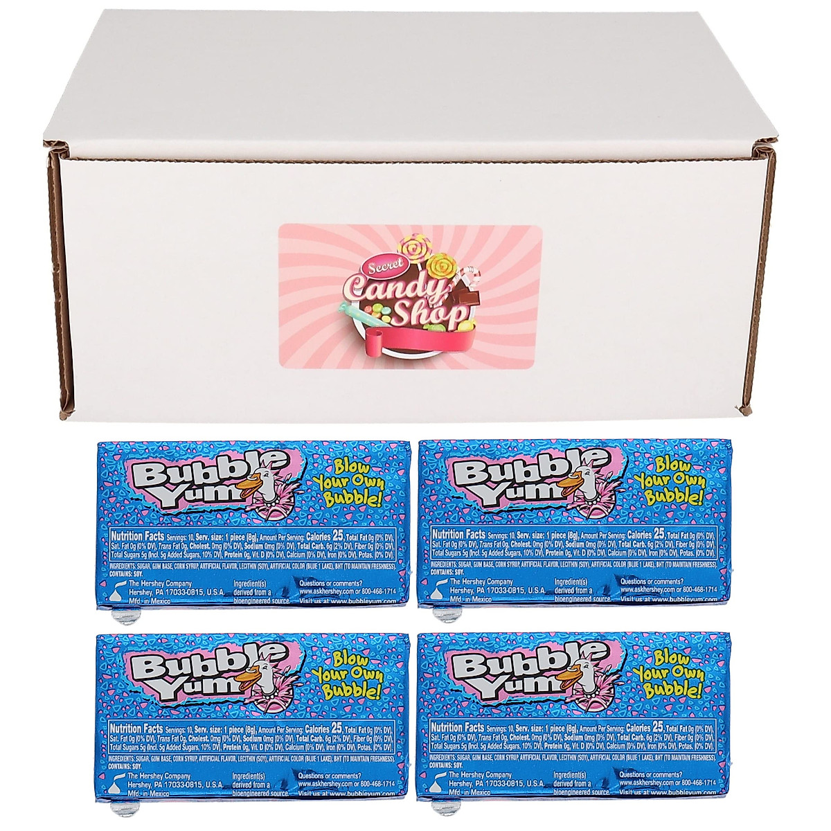 SECRET CANDY SHOP BUBBLE YUM Bubble Gum (Cotton Candy) (Pack of 4. Total 40 Gum Pieces)