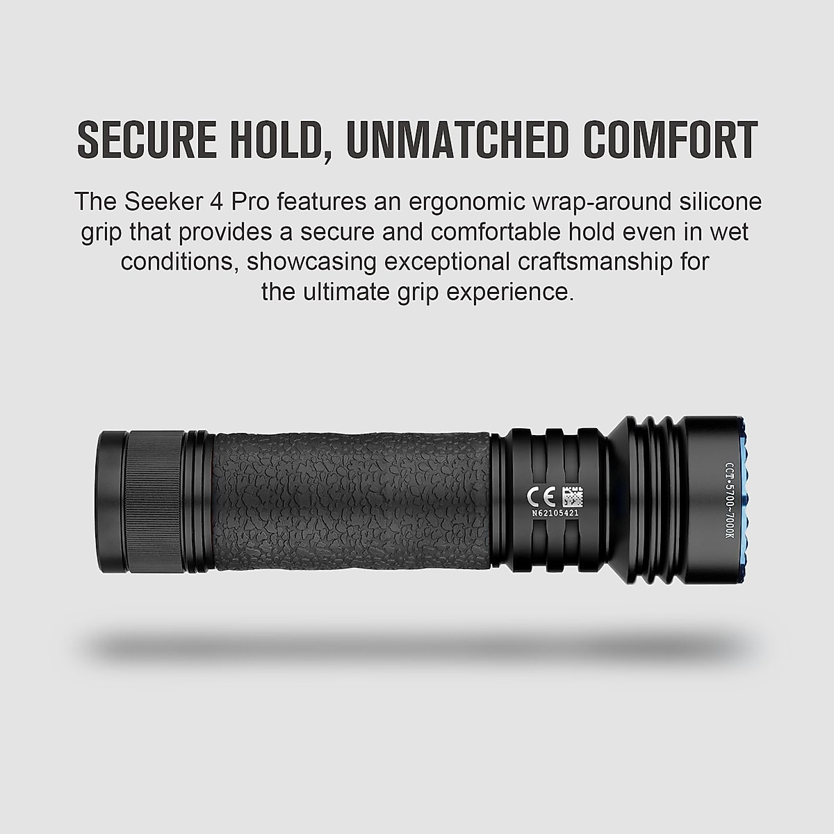 OLIGHT Seeker 4 Pro Rechargeable Flashlights, High Powerful Bright Flashlight 4600 Lumens with USB C Holster, Waterproof for Emergencies, Camping, Searching (Matte Black Cool White)