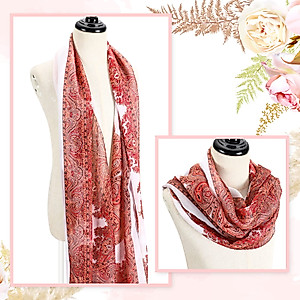 Sureio 6 Pcs Scarves for Women Lightweight Summer Floral Print Pattern Scarf for Women Dressy Long Thin Scarf Shawl(Classic Style)