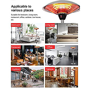 Outdoor Electric Heater,3000W Waterproof Patio Heater 3 Power Level Room Heater with Tip Over Protection,Freestanding Height Adjustable Space Heater for Indoor Basement Garage-3000w 58x160-210cm(23x63