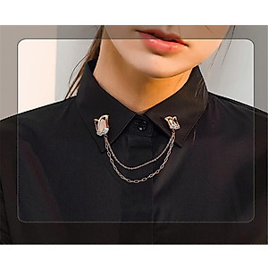 MJWDP Shirt Collar Pin Neck Brooch Chain Corsage Decoration Women's Button Pin Sweater Accessories Pin Accessories