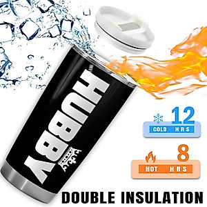 20 Oz Stainless Steel Tumbler For Husband, Hubby Tumbler, Husband Gifts From Wife - Christmas, Valentine'S Gifts For Husband, Anniversary Present For Him, Husband Gift, Hubby Birthday Gift