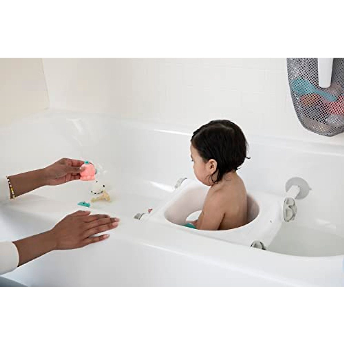 Regalo Baby Basics™ Bath Seat, Provides Support and Balance for Sit-Up Bathing, Includes Strong and Secure Suction Cup System, Drain Holes for Easy Clean Up, Sets Up and Stores in Seconds