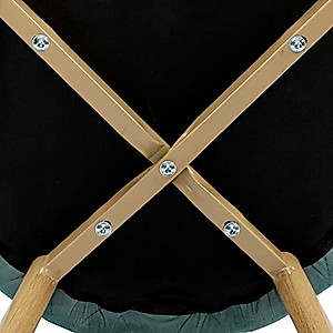 LSSBOUGHT Modern Velvet Dining Chairs Dining Room Chairs with Metal Legs,Set of 2 (Green)