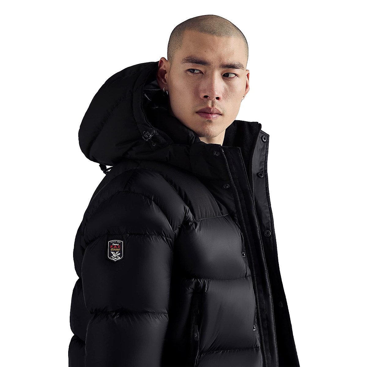 Triple F.A.T. Goose Rockhopper Puffer Jacket Men - Men Puffer Jacket With Hood - Down Coat Men - Men's Puffer Jacket (Black, L)