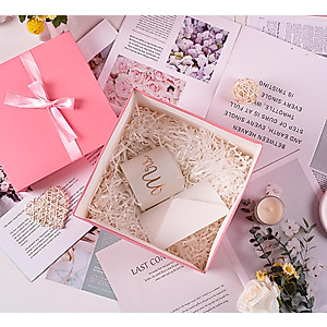 Elephant-package 8" Medium Valentine's Day Love Heart Gift Box with Lid, Ribbon and Tissue Paper, Collapsible Gift Box, for Anniversary, Bridesmaid, Girlfriend Gift Wrapping, Presents.