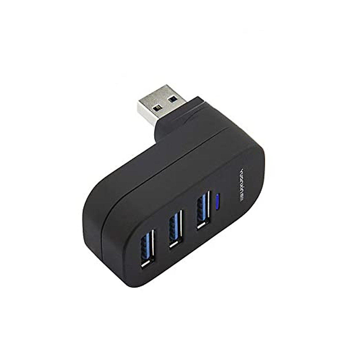 Hipipooo USB Splitter 90°/180° Rotatable 3.0 USB Port Expander Mltiport USB to USB Adapter Portable Hubs for Windows Laptop, Xbox, Wii,PS3, PC, MAC, Mac Book, Tablet, Tab (Black)