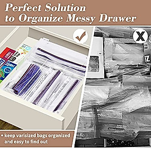 Ziplock Bag Storage Organizer, Acrylic Baggie Organizer for Drawer Kitchen Clear Plastic Food Storage Bags Holder Organizer for Gallon, Quart, Sandwich, Snap, Freezer, Slider Bags, 12 Inch