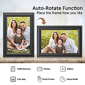 SAMMIX Digital Picture Frame 10.1 Inch WiFi Digital Photo Frame, 32GB Memory IPS HD Touch Screen Picture Frame, Auto-Rotate Slideshow, Wall-Mounted, Easy to Setup to Share Photos or Video via APP