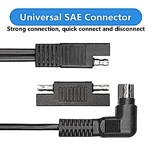 CERRXIAN Right Angle SAE Extension Cable, 0.9m 90 Degree 12AWG SAE SAE to SAE Quick Disconnect Wire Harness with SAE Connector for Solar Panel,Motorcycle, Cars, RV(Black)