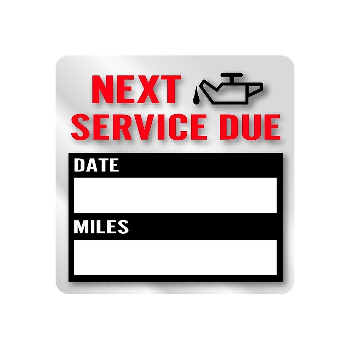 Hybsk Transparent Oil Change/Service Reminder Stickers 2"x2" Premium Quality 200pcs Clear PET Oil Change Stickers (Black)