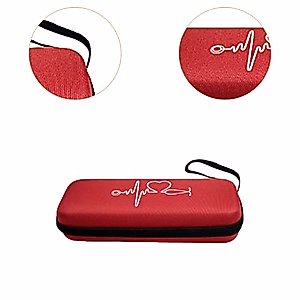 SiaBiced Stethoscope Case, Storage Bag Portable Accessories EVA Bag Travel Case, Lightweight, Stethoscope Carrying Bag Organizer, Red