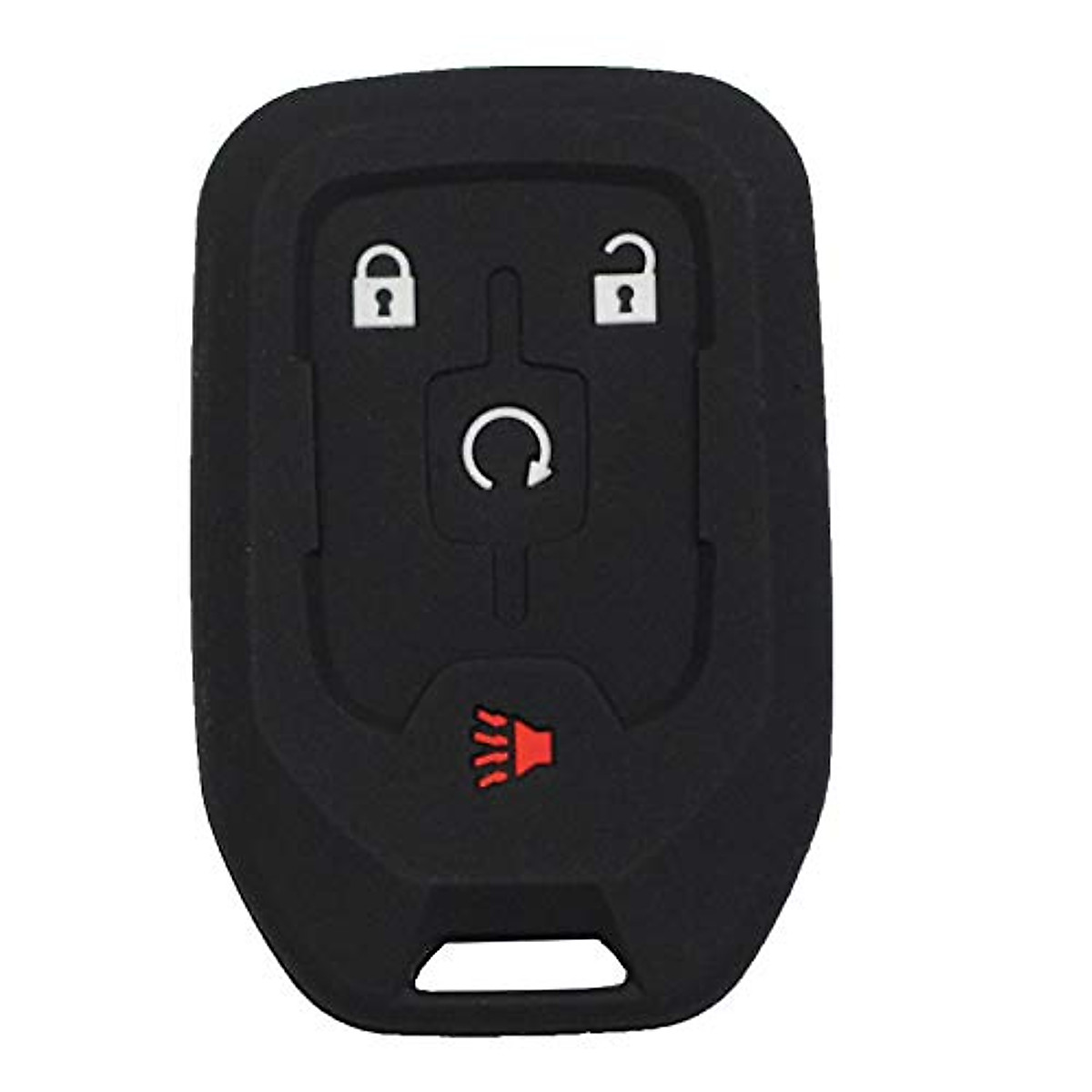 Btopars 2pcs 4 Buttons Silicone Rubber Remote Smart Key Fob Keyless Case Cover Protector Holder Compatible with GMC Acadia Terrain 2018 2019 2020 2021 Black Gray