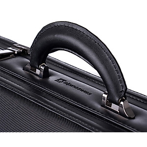 Alpine Swiss Expandable Attache Case Dual Combination Lock Hard Side Briefcase, Black