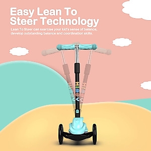 Hiboy Q1 Scooter for Kids - 4 Adjustable Heights, 3 Wheels with 2 LED Light-Up Front Wheels, Foldable Toddler Scooter for Boys and Girls for Age 2+