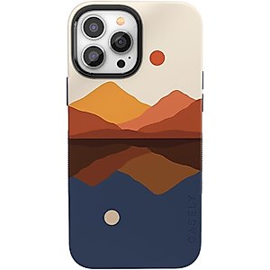 Casely iPhone 14 Pro Max Case | Opposites Attract | Day & Night Colorblock Mountain Case | Compatible with MagSafe