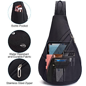 Sajanic Sling Bag Crossbody Sling Backpack Waterproof for Men Women, Lightweight Shoulder Bag for Travel Cycling Camping Daypack