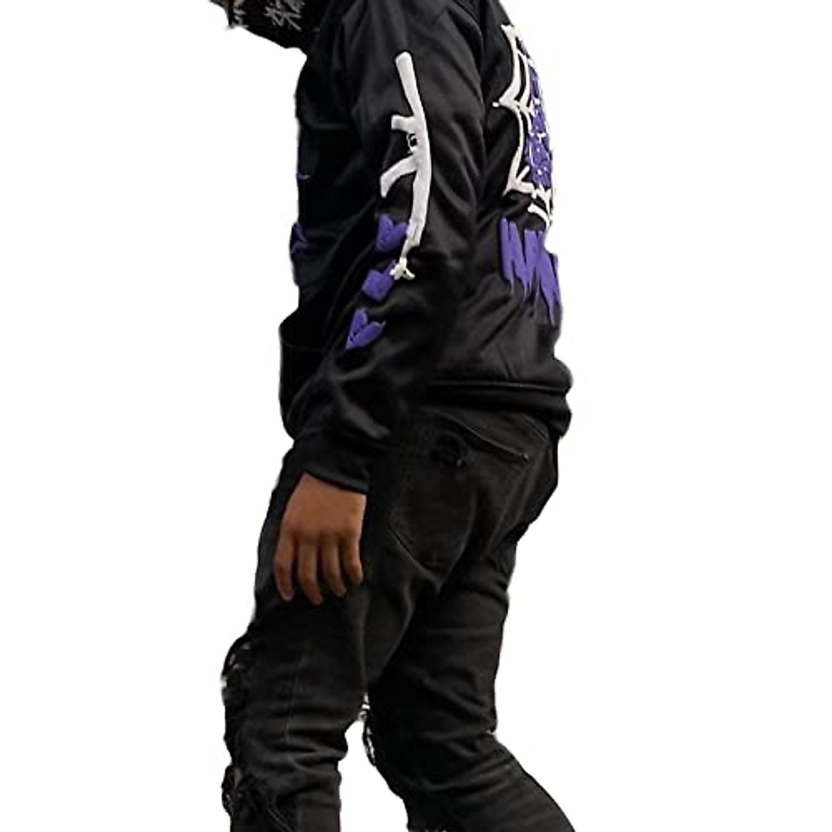 ZJLJAYCHOU Women's Men's Y2k Hoodie Spider Web Graphic Print Sweatshirt Gothic Oversized Jackets (Black 1, S)