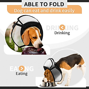 Kuoser Dog Cone, Adjustable Dog Cones for Small Dogs, Soft Dog Cone Collar for Dogs to Stop Licking, Comfy Pet Recovery Collars & Cones Alternative for Dogs After Surgery Wound Healing, Black S