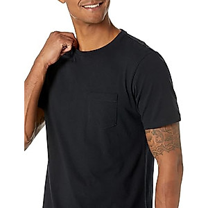 Amazon Essentials Men's Slim-Fit Short-Sleeve Crewneck T-Shirt, Pack of 2, Washed Black, Large