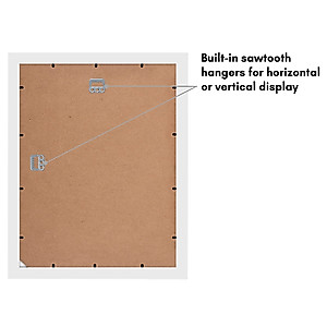 Americanflat 11x14 Picture Frame with Shatter-Resistant Glass - Use as 8x10 Frame with Mat or 11x14 Frame Without Mat - Signature Collection - Photo Frame for Wall Display - White