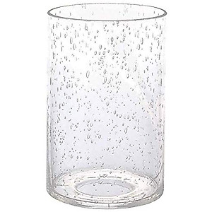 Sunwo Glass Shade Straight Cylinder Glass Lamp Shade Replacement with Multiple Effects(Bubble Cylinder with Fitter)
