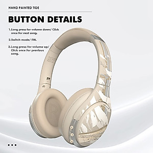 Greshare Wireless Headphone,Active Noise Canceling Headphones with Microphone Deep Bass Bluetooth Gaming Over-Ear Headset for Cellphone PC ipad Tablet Laptop. (Black & Gold)