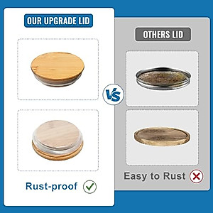 KitHero Laundry Detergent Dispenser Set with Bamboo Lids and Handles - Easy Pour 2 Pack 50 oz Liquid Laundry Containers for Laundry Room Organization and Storage