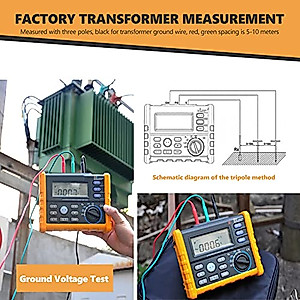 PM2302 Digital Resistance Meter Ground Earth Tester 0-4K ohm Insulation Tester Multimeter with LCD Backlight Display