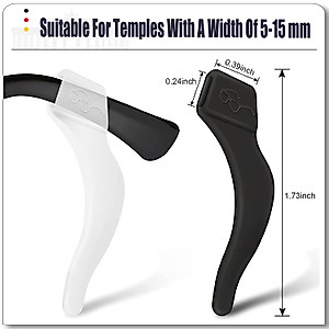 MOLDERP Eyeglass Ear Grips - 18 Pairs Glasses Anti-Slip, Comfortable Silicone Elastic Eyeglasses Temple Tips Sleeve Retainer, Prevent Eyewear Sunglasses Spectacles Glasses Slipping (Black-2)
