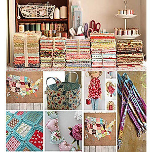 Quilting Fabric, Misscrafts Cotton Craft Fabric Bundle Squares Patchwork Pre-Cut Quilt Squares for DIY Sewing Scrapbooking Quilting Dot Pattern (50PCS 20X20cm)