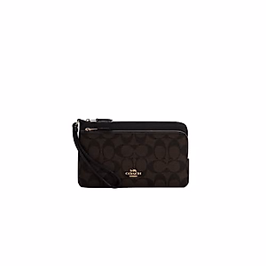 COACH Signature PVC Double Zip Wallet