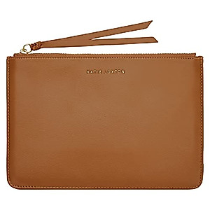 KATIE LOXTON Isla Womens Medium Vegan Leather Clutch Purse Pouch Tan
