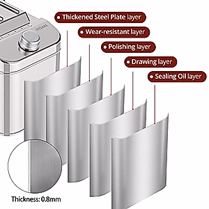 INCLAKE Stainless Steel Gas Can, Tight Sealed Thickened Fuel Can, Emergency Backup Metal Gasoline Diesel Can with 3 Handles, Flexible Spout & Vent Kit for Cars, Trucks and Boat (30L/ 8Gallon)