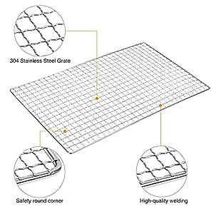REDCAMP Foldable Charcoal Grill Barbecue, Portable Small Stainless Steel BBQ Grill Camping Grill for Outdoor Picnic Camping Cooking