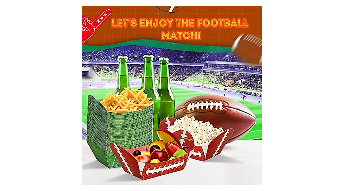Yungyan 100 Pieces Football Paper Bowl Football Food Trays Nacho Trays ...