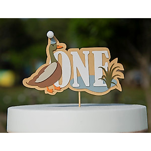One Lucky Mallard Duck Cake Topper,Mallard 1st Birthday Decoration,Little Duck Hunter Party Decor,Mallard Duck Birthday Party Supplies,Duck Hunting Theme,Lucky Baby Shower Cake Tooper