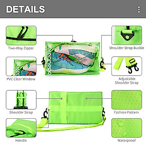 Xicennego Portable Basketball Shoe Bag with zipper - Sneaker Storage Bag - Shoe Box Bags - Foldable Waterproof Shoe Puches Organizer(Fluorescent green)