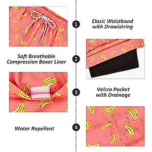 American Trends Mens Swimsuit Trunks Quick Dry Beach Shorts Men's Swimwear Bathing Suit Summer Swimming Clother Banana L