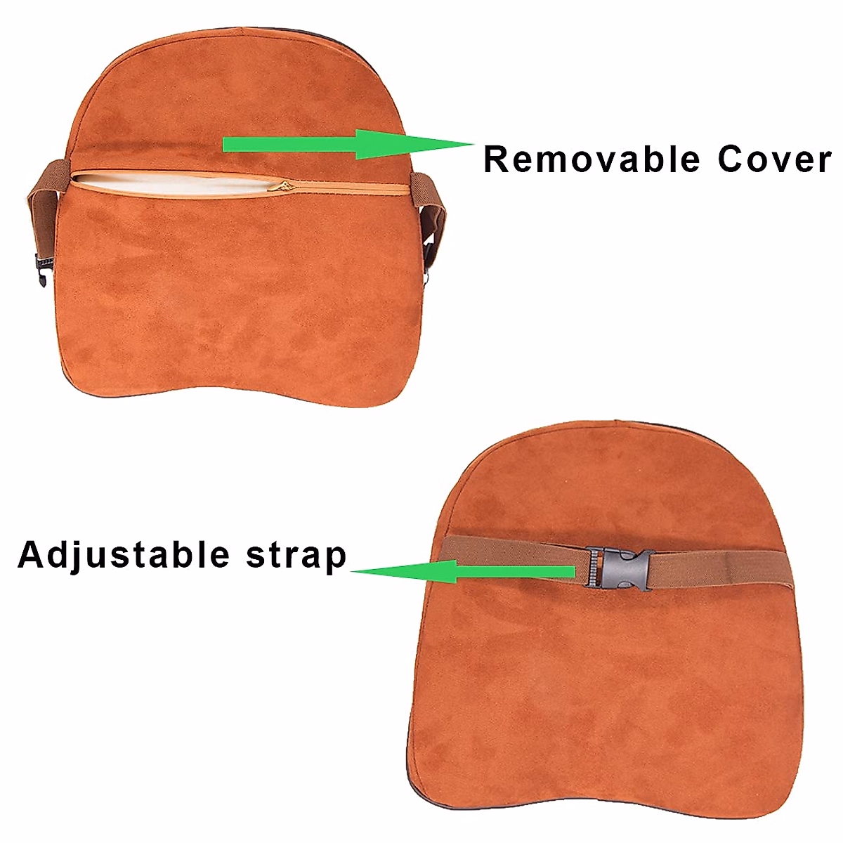 wo yuan Car Seat Headrest Neck Rest Cushion, Memory Foam Shoulder and Neck Rest Pillow for Pressure Relief (Brown)