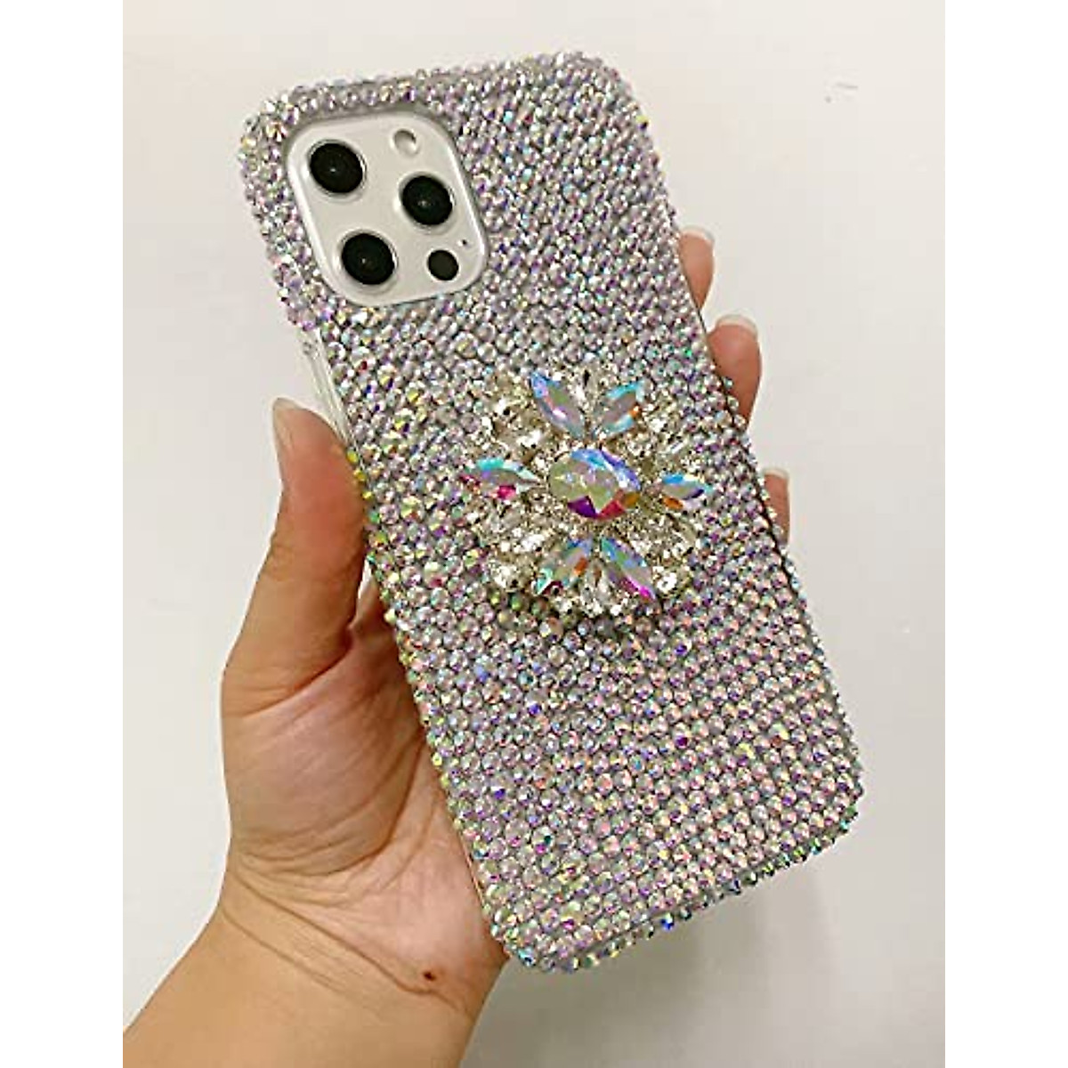 Max-ABC Compatible with Samsung Galaxy Note 10 Plus Glitter Case,3D Diamond Crystal Rhinestone Women Girls Rainbow Shiny Sparkle Bling Glitter Protective Phone Case Cover with Kickstand