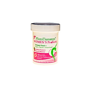FloraTummys Women's Probiotic, Urinary Tract Digestive Immune System Health, Cranberry Powder, Kosher Certified, Non-Dairy, Gluten Free, Non-GMO