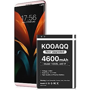 KOOAQQ Battery for LG V20, [2025 New Version] 4600mAh High Capacity Cell Phone BL-44E1F Replacement Battery for LG V20 Stylo 3/ Stylo 3 Plus H918 H910 LS997 US996 VS995 V995